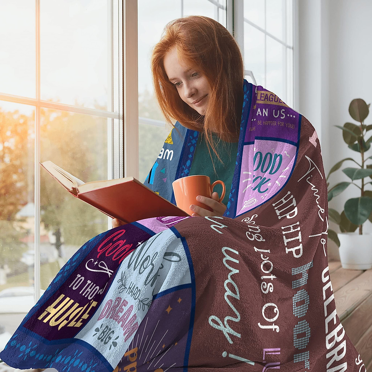 Sqovulw New Job Gift for Women, Promotion Gifts for Women, Congratulations Gifts for Women, New Job Gift for Coworker Leaving for New Job Going Away, Congratulations Promotion Gift Blanket 60x50 Inch