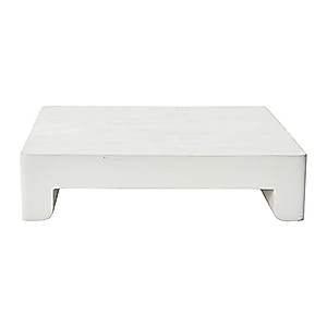 Creative Co-Op Mango Wood Cheese/Serving, Textured White Cutting Board, 8" Square