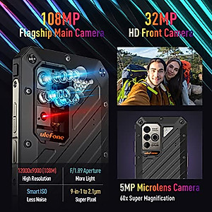 Ulefone Power Armor 18T 5G Rugged Smartphone with Thermal Imaging Camera, 108MP Main Rear Camera + 32MP Front Camera, 9600mAh Big Battery, 17GB+256GB Android 12, 6.58" FHD+ Screen Rugged Phone