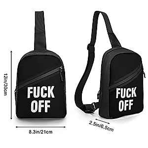 Fuck-Off Sling Backpack Lightweight Crossbody Daypack Shoulder Bag for Hiking Cycling Travel (Chest Bags)
