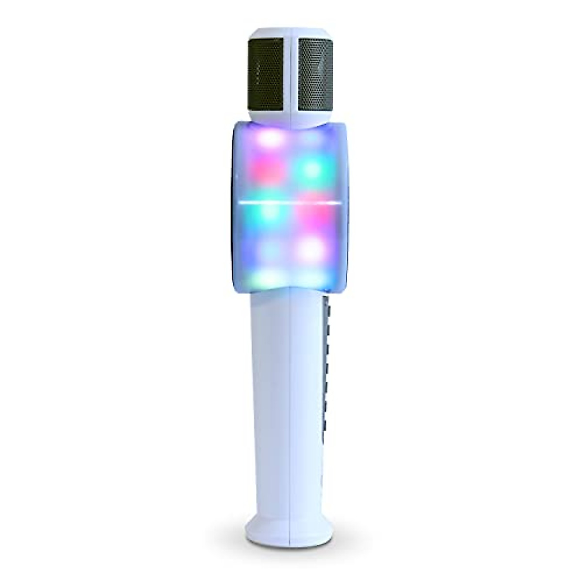 Singing Machine Wireless Karaoke Microphone for Kids & Adults, Party Machine Mic (White) - Portable Handheld Bluetooth Microphone with Speaker & Voice Changer Effect - Karaoke Mic for Singing