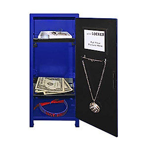 Mini Locker with Lock and Key Blue -10.75" Tall x 4.125" x 4.125"