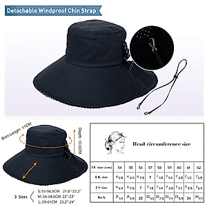 Womens Sun Protection Hats Summer Gardening Fishing Hiking Shade Hat SPF 50 Wide Brim Packable Large Big Head Beige