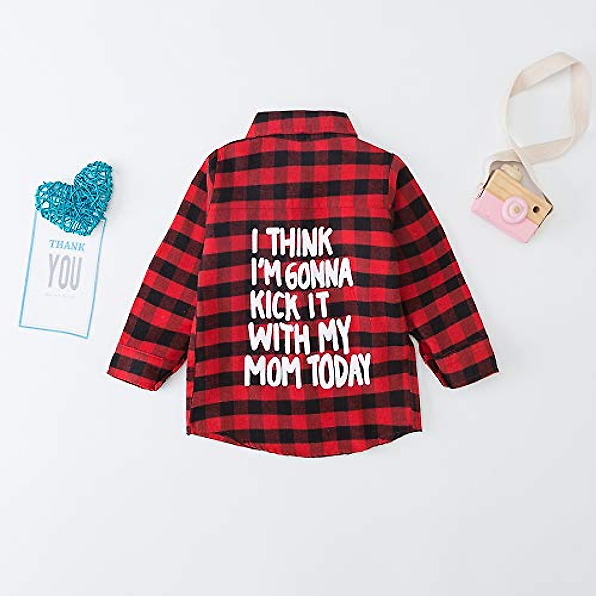 Toddler Baby Boy Girl Plaid Shirt Long Sleeve Button Down Red Flannel Tops Clothes