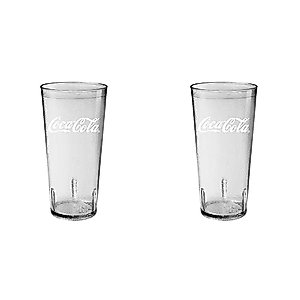 GET Heavy-Duty Plastic Restaurant Tumblers, 24 Ounce, Clear Coca-Cola (Pack of 2)