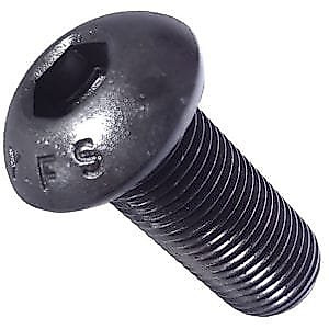 Socket Button Head Cap Screw, 10-32 x 1/2", Alloy Steel, Black Oxide, Hex Socket (Quantity: 100) Fine Thread, #10 Hexagonal Allen Bolt, Length: 1/2 inch, Full Thread