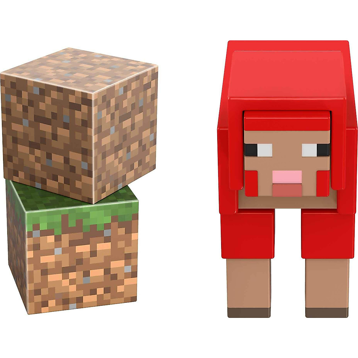 Minecraft Craft-A-Block Sheep Figure, Authentic Pixelated Video-Game Characters, Action Toy to Create, Explore and Survive, Collectible Gift for Fans Age 6 Years and Older