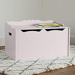 Amazon Basics Kids Toy Box, Wooden Organizer Storage Chest, Gray, 30" x 18" x 19"