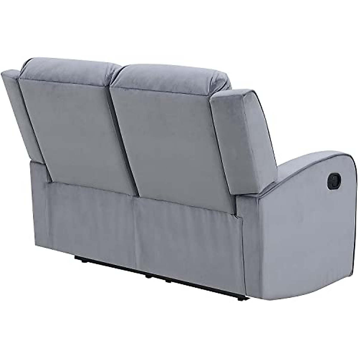 AC Pacific Dale Living Room Manual Reclining Sofas, Modern Upholstered Couch with Curve Arms and Padded Back Cushions, Loveseat, Flint Grey
