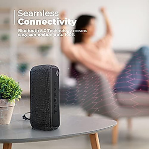 Voonex Sound ArcWave Portable Bluetooth Speaker, High Powered Loud Speaker, Bass Boost, IPX5 Waterproof, Dual Speaker Pairing, Wireless Speakers for Home, Outdoors, Travel, USB-C Fast Charge