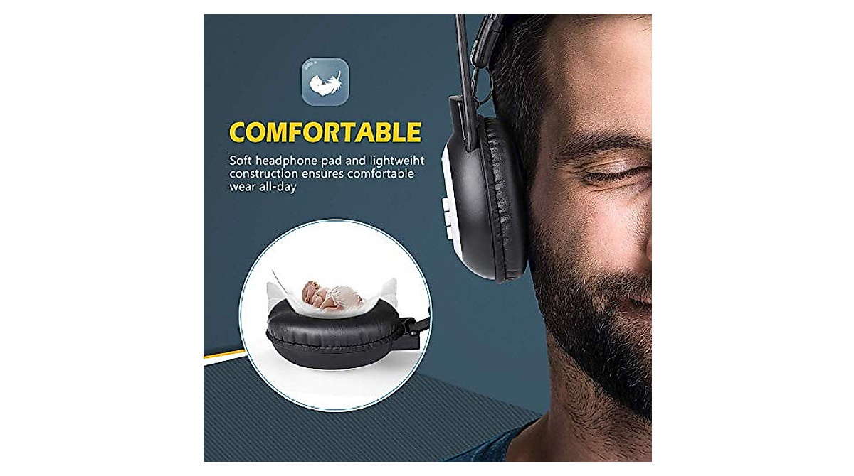 Zeadio Walkman Headphone Radio – FM Stereo with 10 Presets