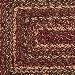 VHC Brands Cider Mill Jute Rectangular Rug 20x30 Country Braided Flooring, Burgundy