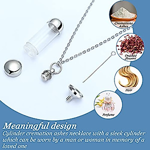 MTLEE Vial Necklace Glass Vial Pendant Stainless Steel Glass Container Necklace Openable Memorial Keepsake Cremation Ashes Holder (12 Pieces)