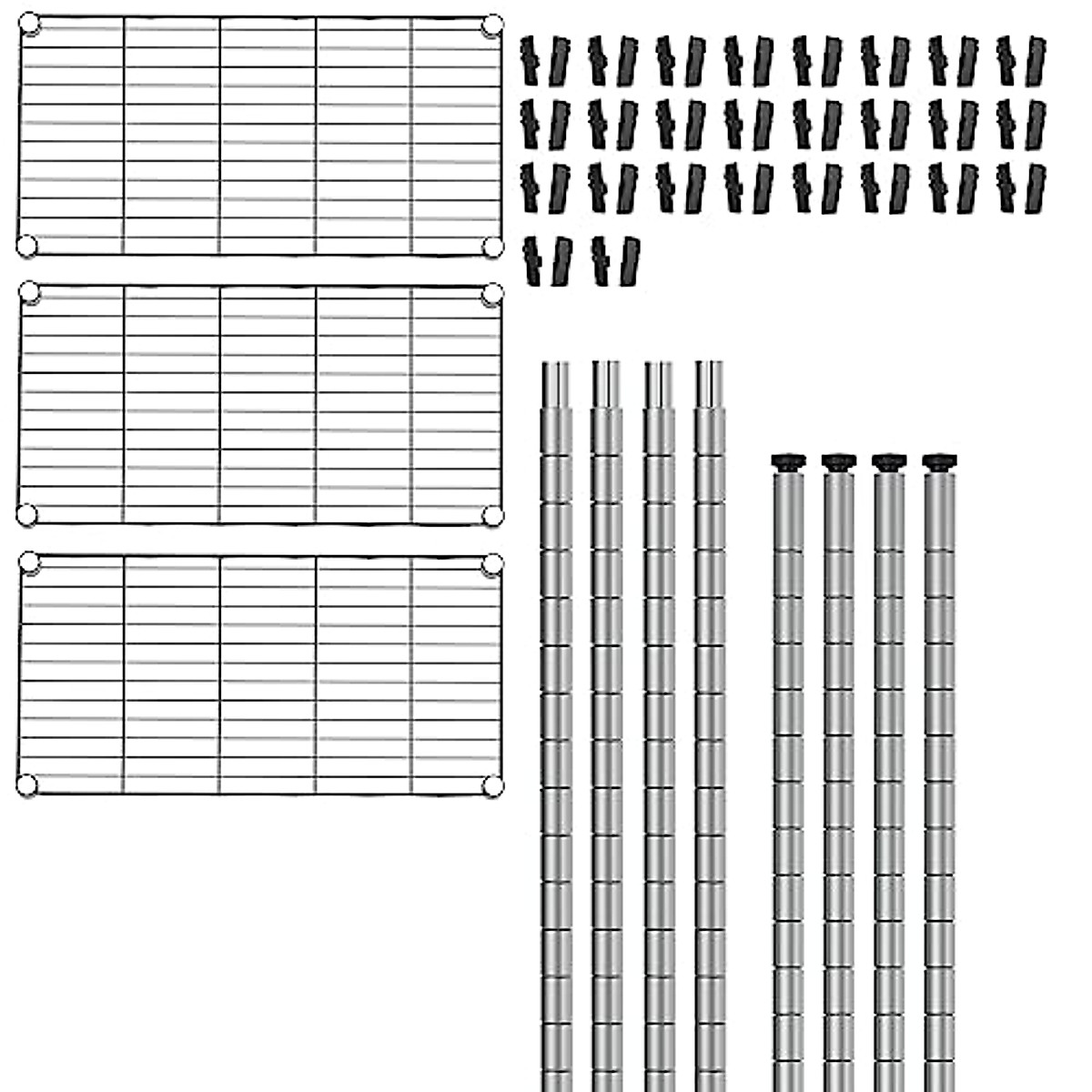 SINGAYE 3 Tier Adjustable Storage Shelf Metal Storage Rack Wire Shelving Unit Storage Shelves Metal 390Lbs Capacity 23.6" L x 14" W x 31.5" H for Pantry Closet Kitchen Laundry Silver
