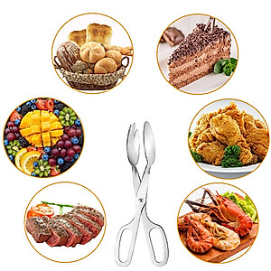 2 PACK Buffet Tongs,Stainless Steel Salad Tongs,Serving Tongs for Home Kitchen,Cake,Bread,Catering,Party,Barbecue,Seafood,Frying(10Inch and 8Inch)