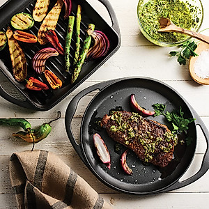 Tramontina Pre-Seasoned Grill and Griddle Set Cast Iron 2 Pack, 80131/042DS