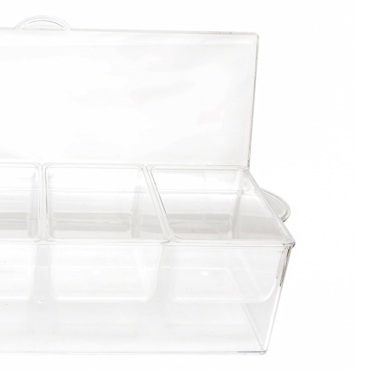 7Penn Condiment Tray with Ice Chamber, 4 Condiment Containers, Lid - Bar Garnish Tray Chilled Condiment Server Caddy