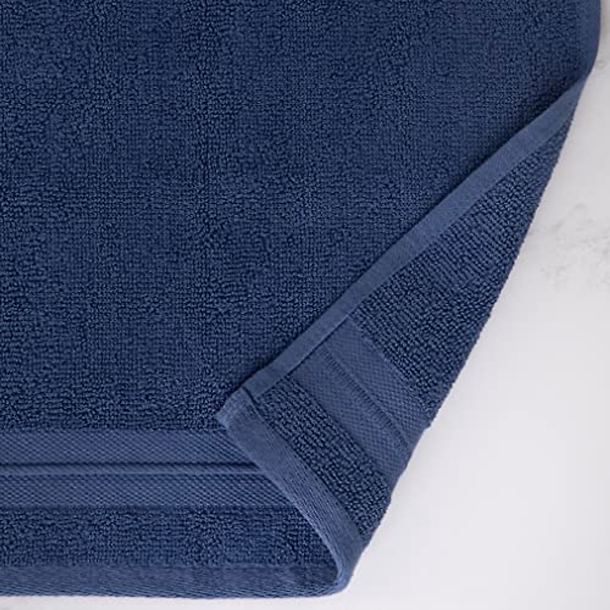 Sticky Toffee Blue Washcloths Set for Bathroom, Oeko-Tex Terry Cotton, Soft and Absorbent Wash Cloths for Your Body, Face Towel for Washing Face, Set of Four, 13 in x 13 in