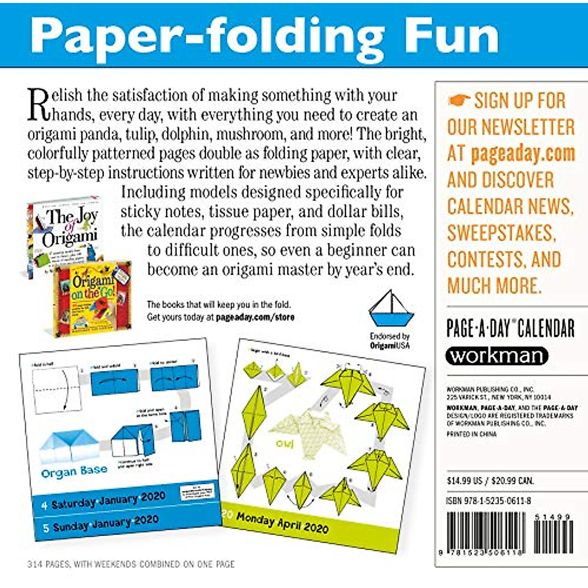 Origami Page-A-Day Calendar 2020