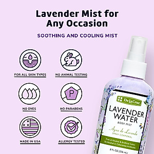 De La Cruz Lavender Water Body Mist - Lavender Spray body mist With Pure Lavender Essential Oil 8 fl oz (236 mL)