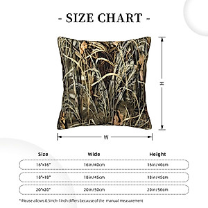 DEHIWI Camo Yellow & Green Throw Pillow Covers Super Soft Morden Decorative Pillows Case Invisible Zipper Cushion Cover for Sofa Couch Bedroom Living Room 18"X18"