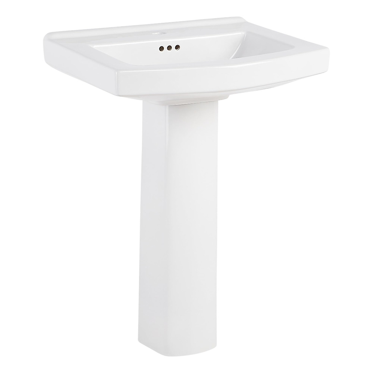 Signature Hardware 953883-1 Pennfield 24" Porcelain Pedestal Bathroom Sink with Overflow and Single Faucet Hole - White