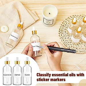 Tessco 20 Pack Dropper Bottles 3.4 oz Empty Glass Bottles with Dropper Top Cap, 4 Plastic Eye Droppers Measured Pipettes, 4 Funnels, 2 Sheets Label Stickers for Oils Perfume(Amber)