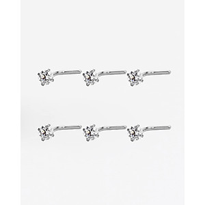 FANSING Nose Studs for Women Men L Shaped Nose Rings Surgical Steel Nostril Piercing Jewelry with Cubic Zirconia End Silver 3mm 20 Gauge