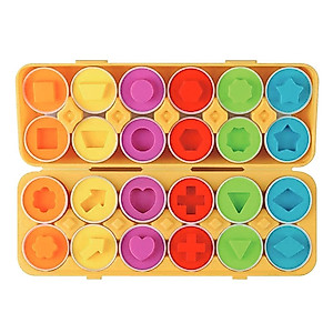 Nothing But Fun Toys Shape Sorter Eggs 12 Piece playset Designed for Children Ages 12+ Months,Multi
