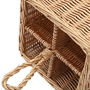 JJSQ Wicker Woven Utensil Caddy Silverware Caddy Flatware Caddy Cutlery Holder for Kitchen Dining Table, Parties - Holds Forks, Knives, Spoons,Serving Utensils