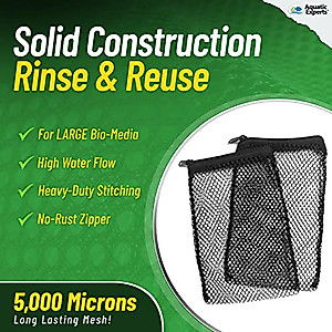 Mesh Bags for Bio Ball Filter Media - Perfect for Aquarium and Pond Filtration - Made in The USA (2 Pack 5 inch x 7 inch)