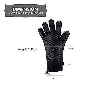 MEATER Block 4-Probe Upgraded Smart Premium Meat Thermometer with 165ft Long Range Bluetooth and WiFi for The Oven Grill Kitchen BBQ Smoker Rotisserie Bundled with HogoR BBQ Grill Black Glove