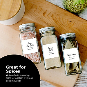 ThreeKin Waterproof Labels for Bottles & Containers - 80 Custom Stickers | All-Purpose & Personalizable | Dishwasher, Freezer & Microwave Safe | BPA-Free | USA-Owned (Blank)