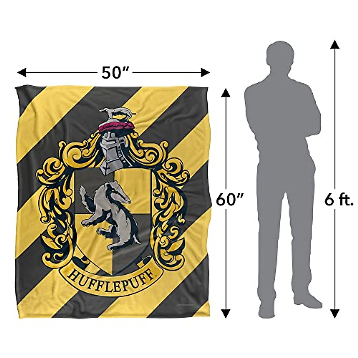 Harry Potter Hufflepuff Crest 4 Officially Licensed Silky Touch Super Soft Throw Blanket 50" x 60"