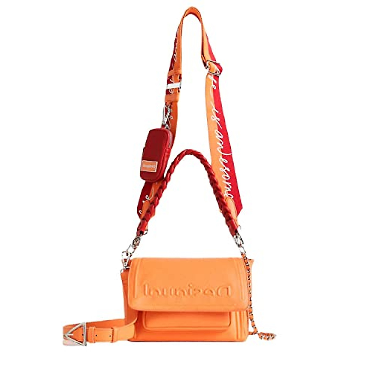 Desigual woMens Casual Across Body Bag, Orange, U US