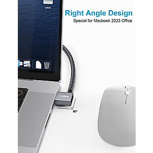 XAOSUN Right Angle HDMI 2.0 Cable 6.6 Feet, Strong Anti-Interference, 18Gbps High Speed Support 4K@60Hz,3D 1080P,HDR,ARC,90 Degree HDMI Cable for MacBook pro 2023,Monitor,ps4/5,Xbox,Fire TV and More