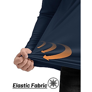 TACVASEN Sun Shirts for Men Long Sleeve UV Protection Rash Guard Shirt Hiking Shirts Summer Shirts Golf Shirts Quick Dry Workout Shirts Navy XL