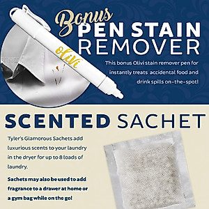 Tyler DIVA Glamorous Wash Laundry Detergent - 1 Gallon - With Olivi Stain Remover Pen - Fresh Scented Sachet - Laundry Detergent For Washing