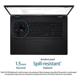 ASUS (Renewed) Chromebook CX1 17 17.3" FHD Laptop Computer, Intel Celeron N4500 Processor, 4GB LPDDR4X RAM, 64GB eMMC, WiFi 6, Bluetooth 5.2, USB Type-C, Mineral Gray, Chrome OS, BROAG