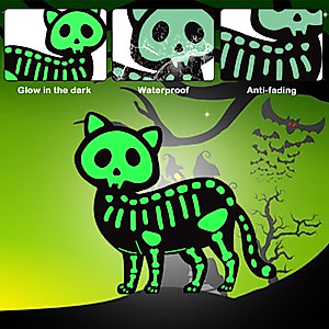 Halloween Garden Lawn Yard Sign, 6 PCS Reflective Black Cat Halloween Decor Clearance Outdoor, Glow in Dark Stakes Scary Family Home Front Yard Sign, Plastic Decoration for Halloween Party (Cat)