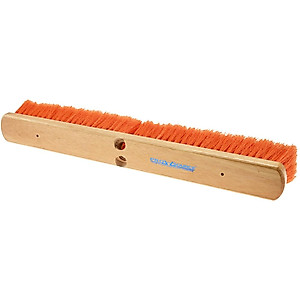 PRO SOURCE Safety Orange Push Broom Head with Threaded Wood Block: 24" Wide