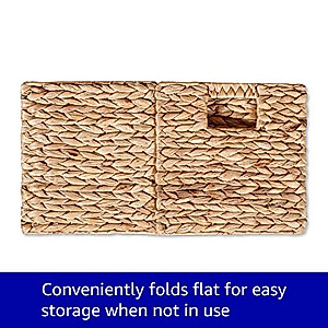 Foldable Hyacinth Storage Basket with Iron Wire Frame By Trademark Innovations (Set of 4)