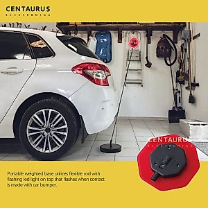 CENTAURUS Garage Parking Assist Led Flashing Garage Parking Sensor Perfect Target Indicator Parking Flashlight System with Adjustable Height Guide LED Stop Sign Bumper Sensor, Red (1 Pack)