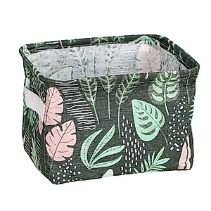 D-GROEE Storage Basket Cube, Cartoon Storage Bin Box Collapsible Clothes Toys Organizer Laundry Basket for Shelves Closet Kids Nursery Bedroom Atrovirens