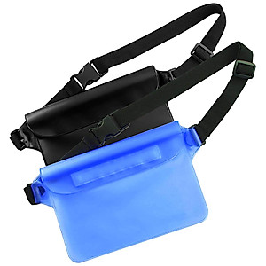 Waterproof Pouch Set, 2 Pack Phone Bag Fanny Pack with Waist/Shoulder, Water Proof Beach Gear Universal Accessories for Men Women Kids