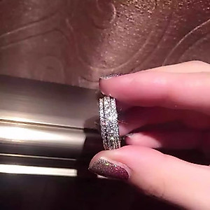 Blámarie SpiniTherao Cameo Ring, Luxury Full Drill Round-Cut Cubic Zirconia All-Around Band Ring (08)