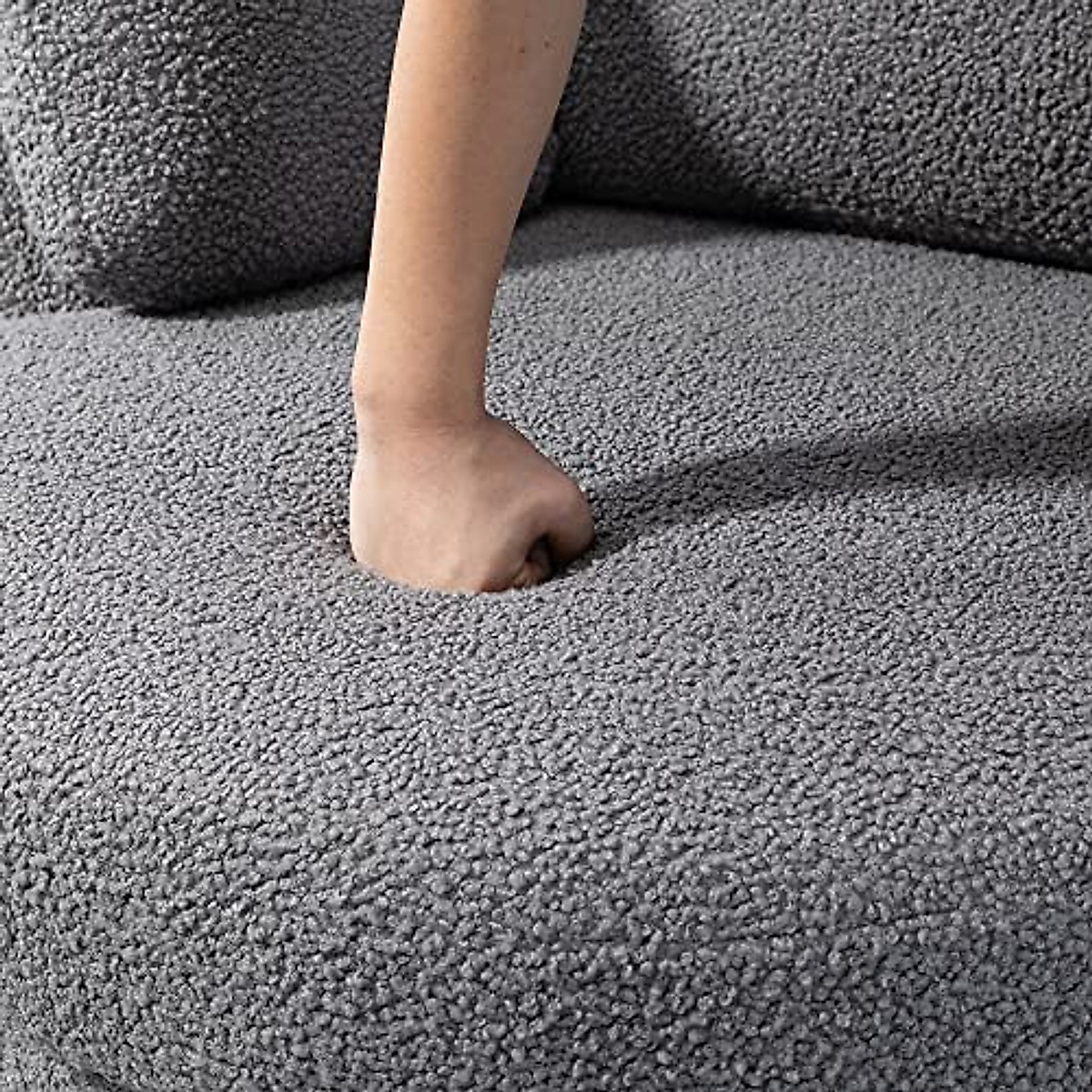 Dvasovio 42.2" W Swivel Accent Barrel Chair with 3 Pillows 360 Degree Swivel Lounge Club Round Chair, Oversized Arm Chair Cozy Club Chair for Bedroom Living Room Hotel, Ivory Boucle(Dark Gray)