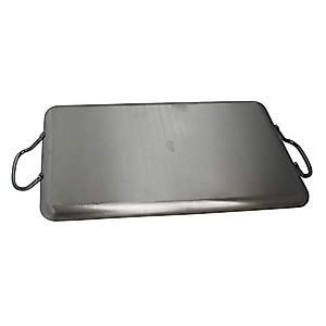 Imusa USA Nonstick Stovetop Double Burner Griddle with Metal Handles, 17-Inch, Black