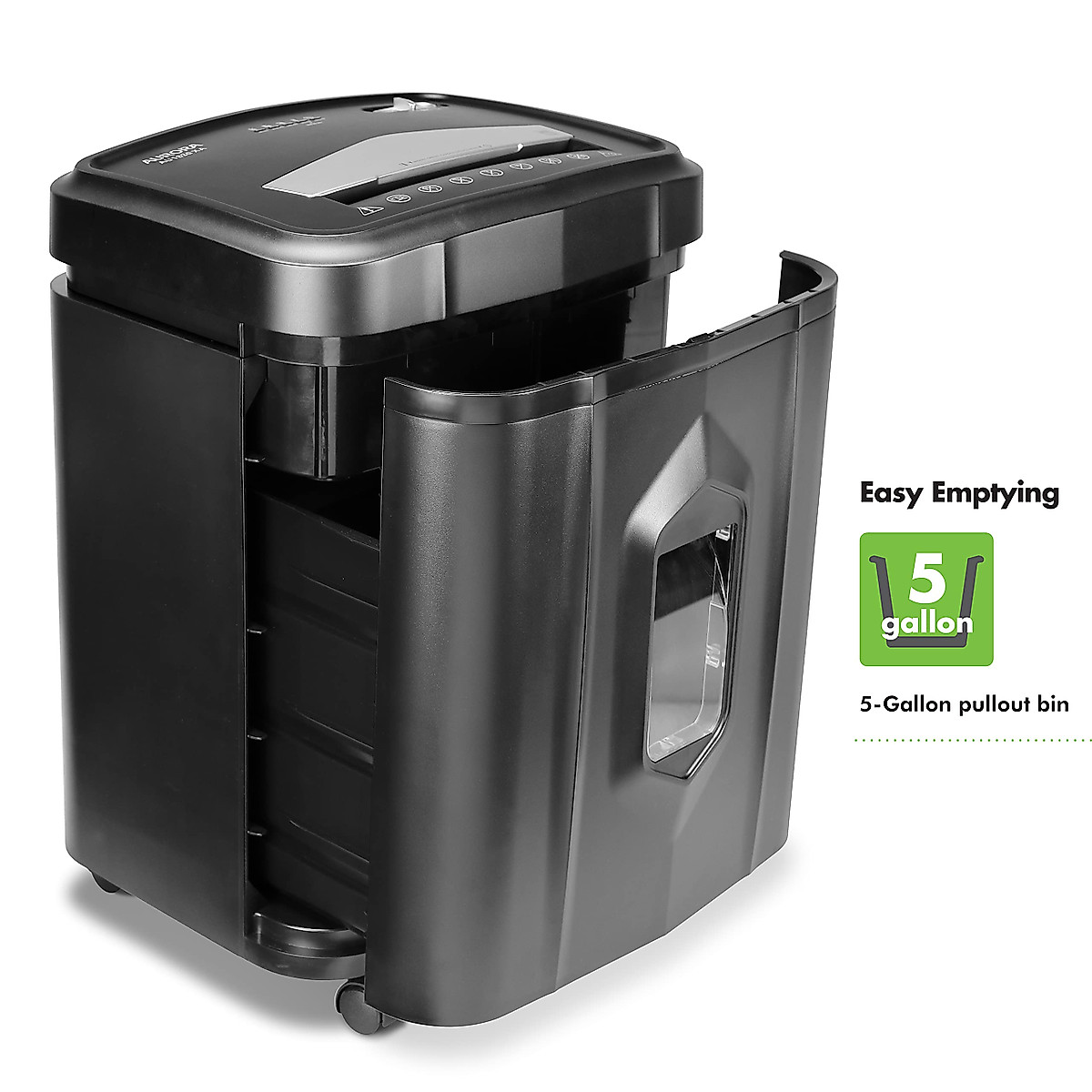 Aurora AU1830XA Heavy Duty Anti-Jam 18-Sheet Crosscut Shredder/30 Min Run Time/ 5-Gallon Pullout Basket and Casters