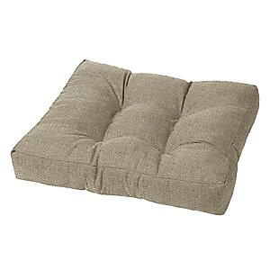 Cushion Source Tufted Ottoman Cushion | 21" x 17" x 4" Indoor/Outdoor | Multiple Sunbrella Fabric Options Available (Sunbrella Linen Stone)